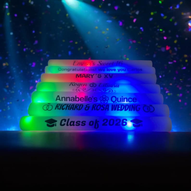 Personalized LED Foam Glow Sticks, Custom Party Favors 3D Text ...