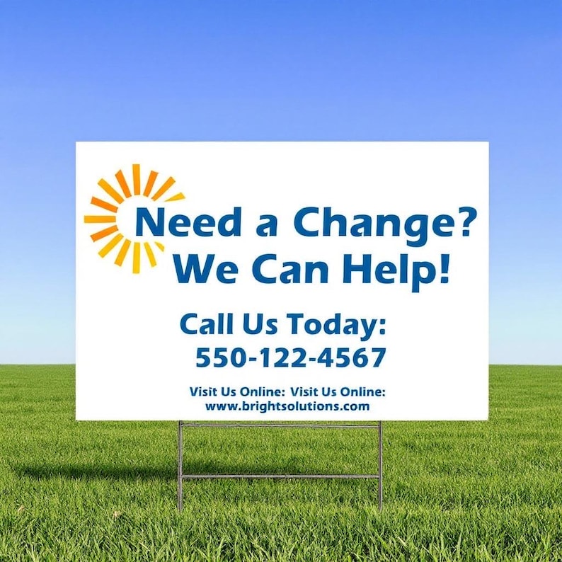 Custom Printed, Double Side Printing, Yard Sign, Any Colors, Text, Logo ...