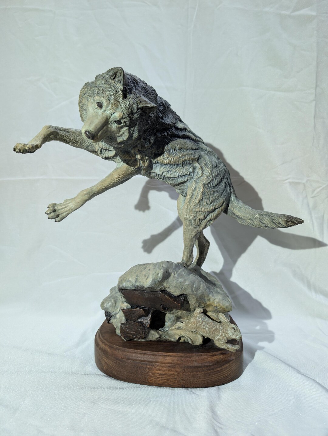 Bronze Wolf and Rabbit Statue, Western Art by Gabe Gable - Etsy