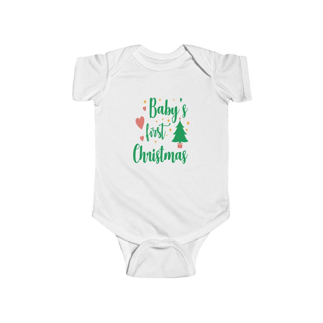 Baby's First Christmas Bodysuit | Infant Holiday Outfit, Cute Xmas ...