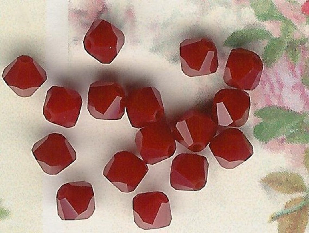 4mm Dark Red Coral Austrian Swarovski Crystals-16 Piece Pack, Swarovski ...