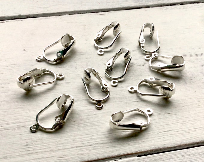 Silver Plated Clip-on Earwires-10 Piece Pack, Clip-on Earwires, Silver ...