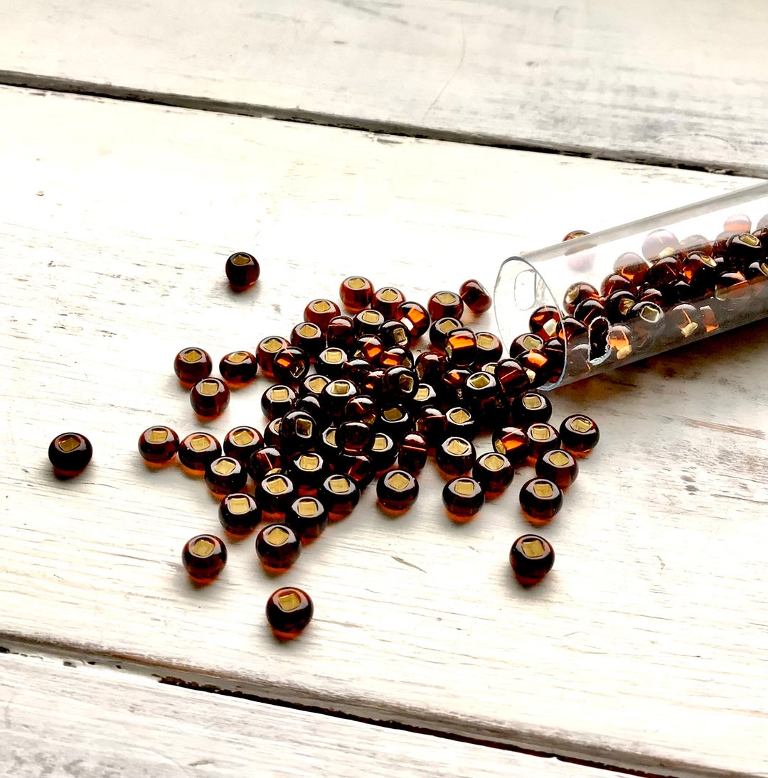 6/0 Silverlined Dark Topaz, Preciosa Seed Beads, 6/0 Silverlined Topaz ...