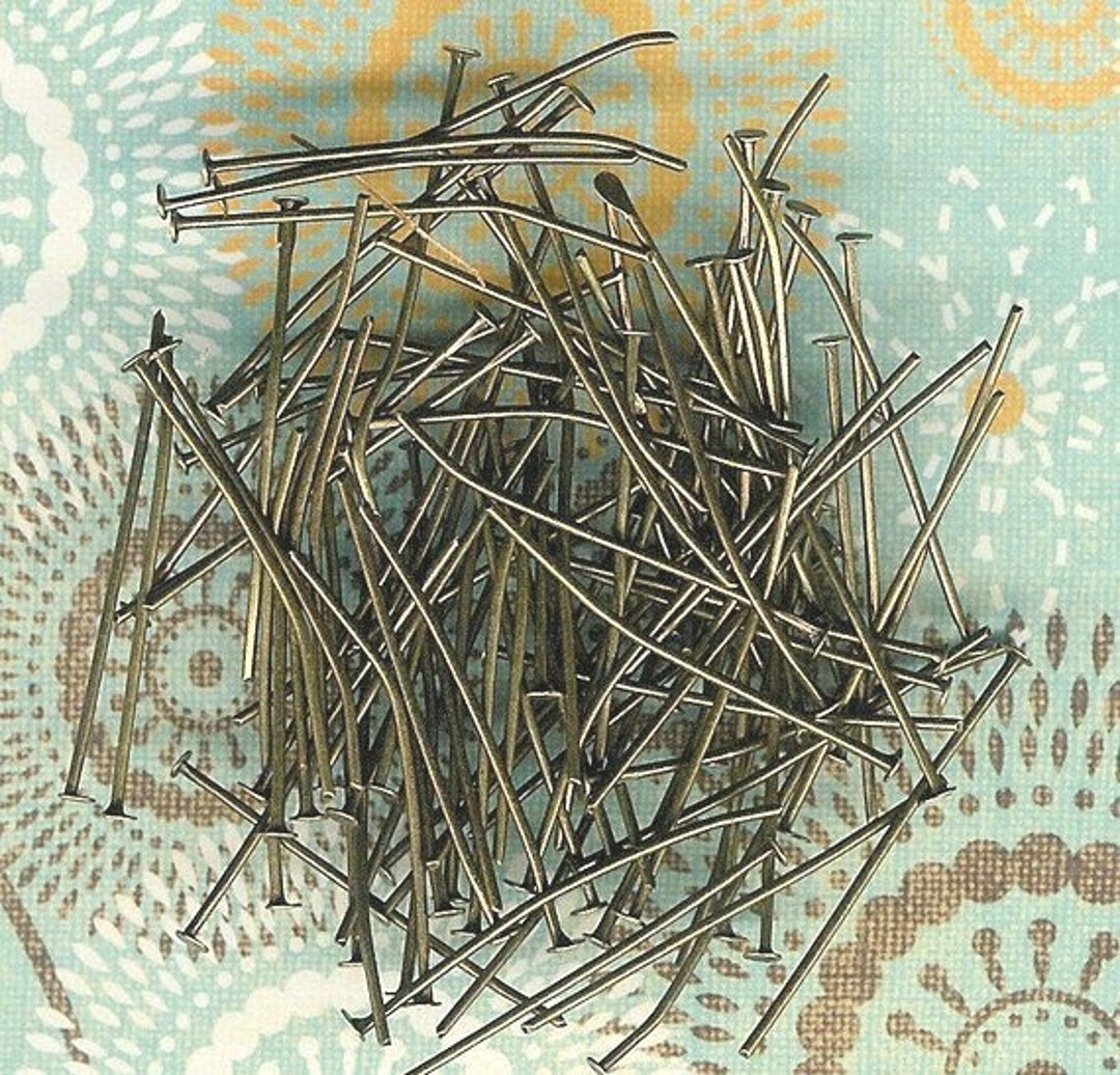 Antique Brass Thick 1 Inch Head Pins, 144 Piece Pack, Short Brass ...