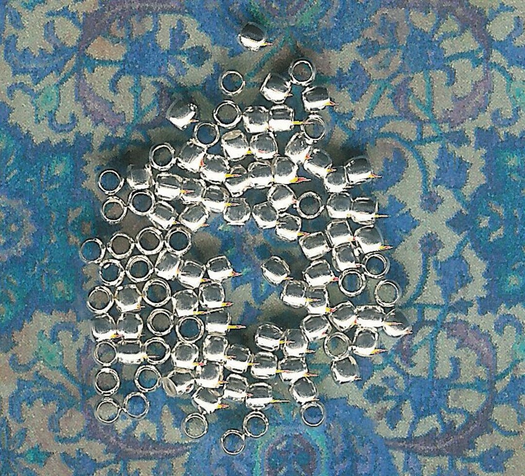 BULK 1700pc, Silver Plated 2x1.5mm Crimp Bead, Silver Crimp Bead, 2mm ...