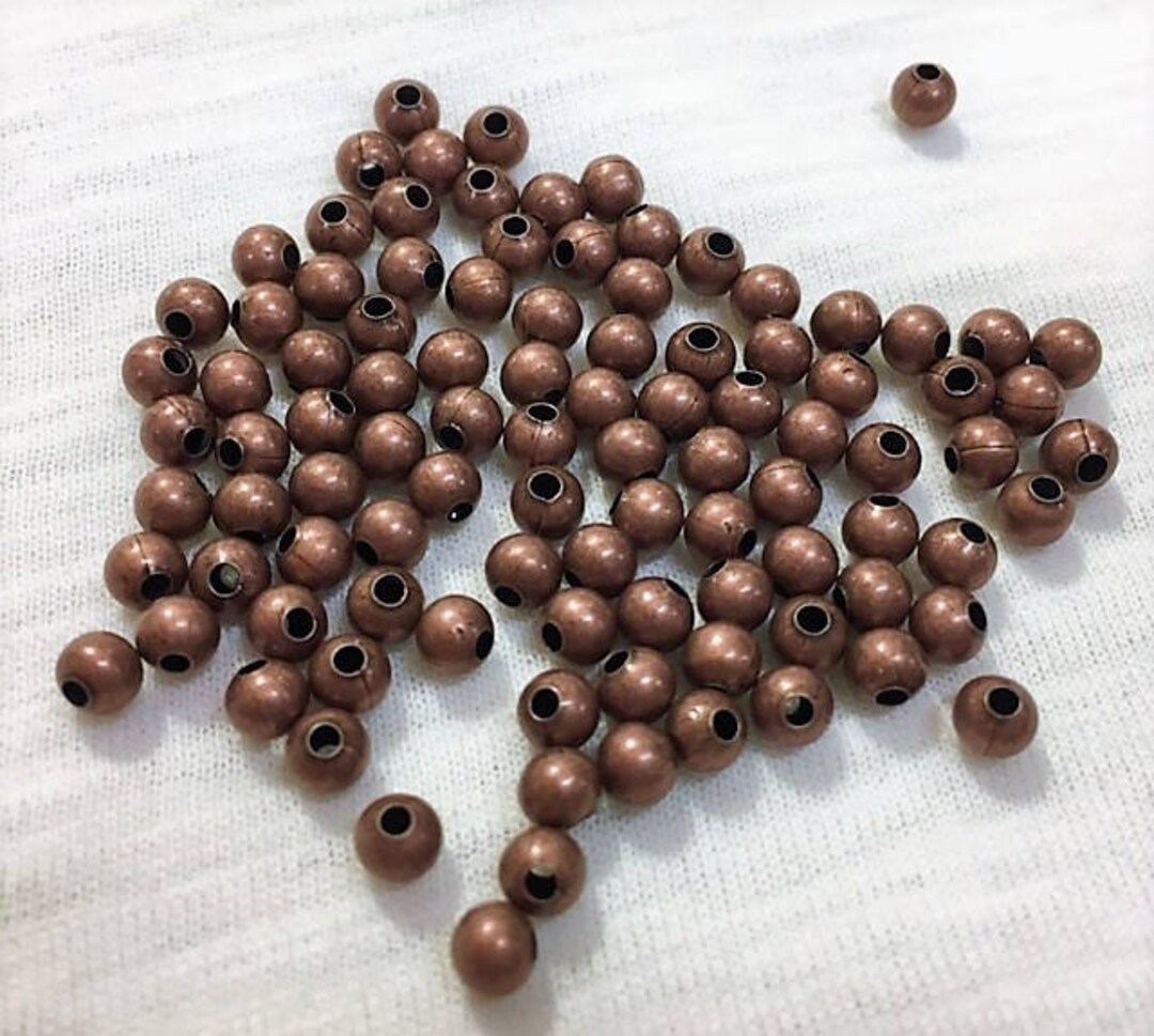 4mm Round Antique Copper Plated Beads, 100 Pieces, 4mm Antique Copper ...