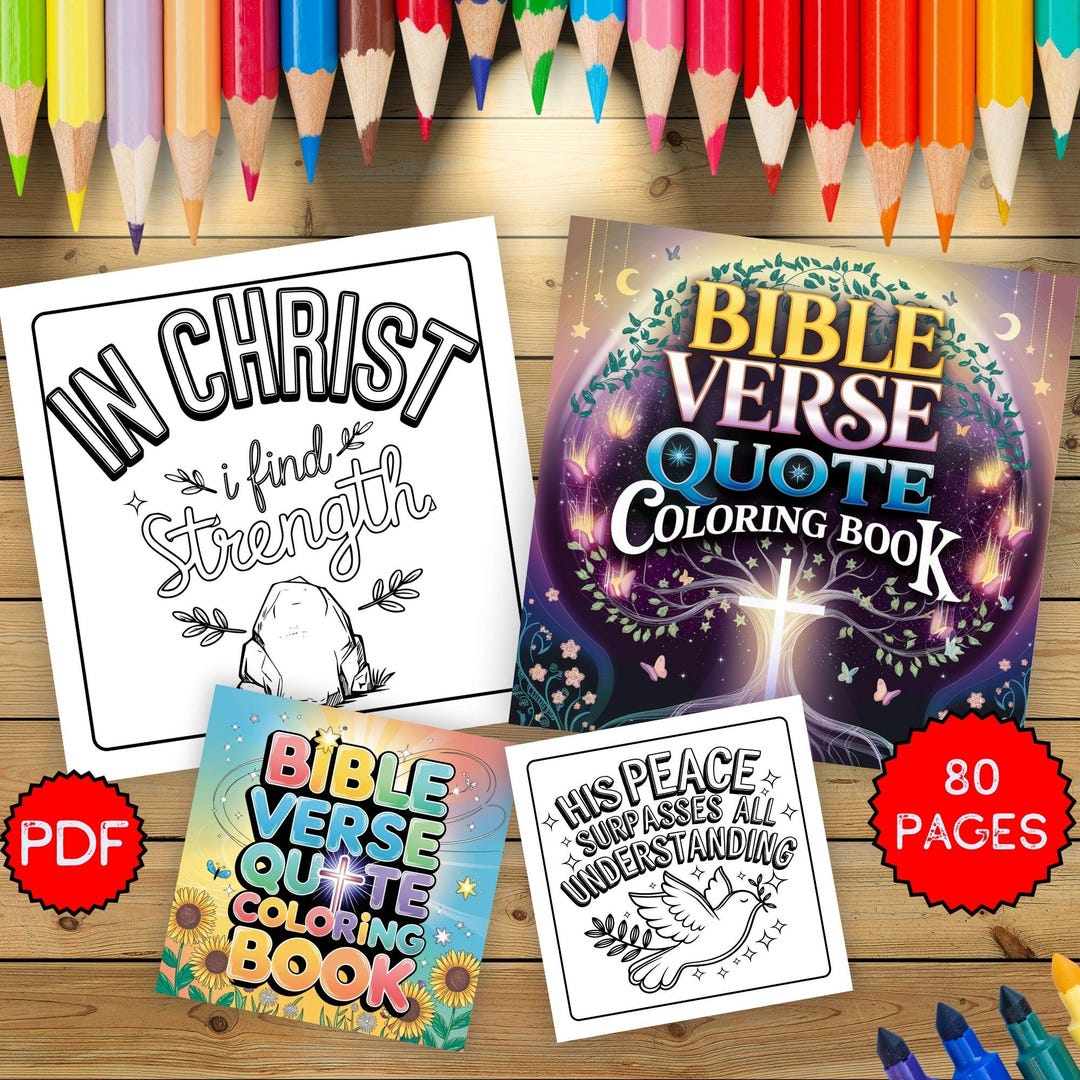 Bible Verse Coloring Book, Christian Quotes, Scripture Art (80 Pages ...