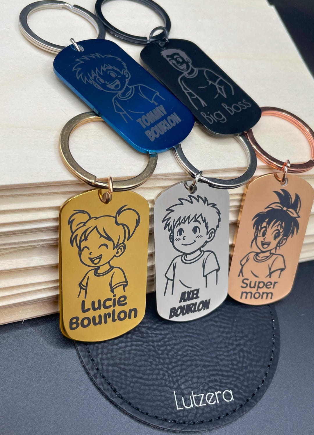 Porte-clés Personnalisés Style Manga - QR Code Possible - Etsy