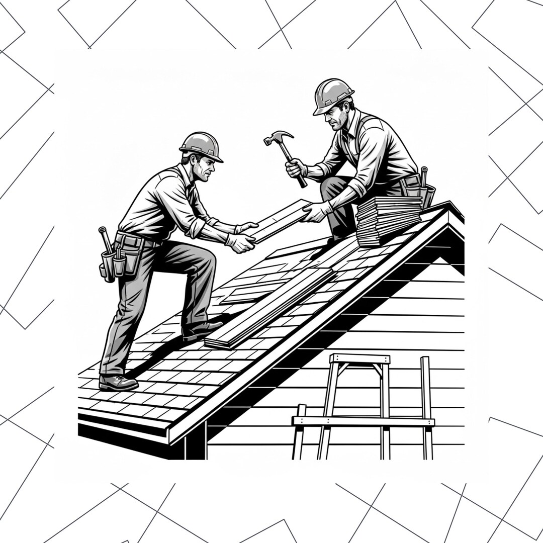 Roofer SVG, Roofing Worker Clipart, Construction Shingle Repair Design ...