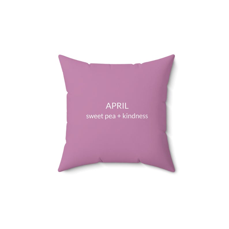 April Birth Floral Pillow | Custom Name Sweet Pea Bouquet Throw Pillow ...