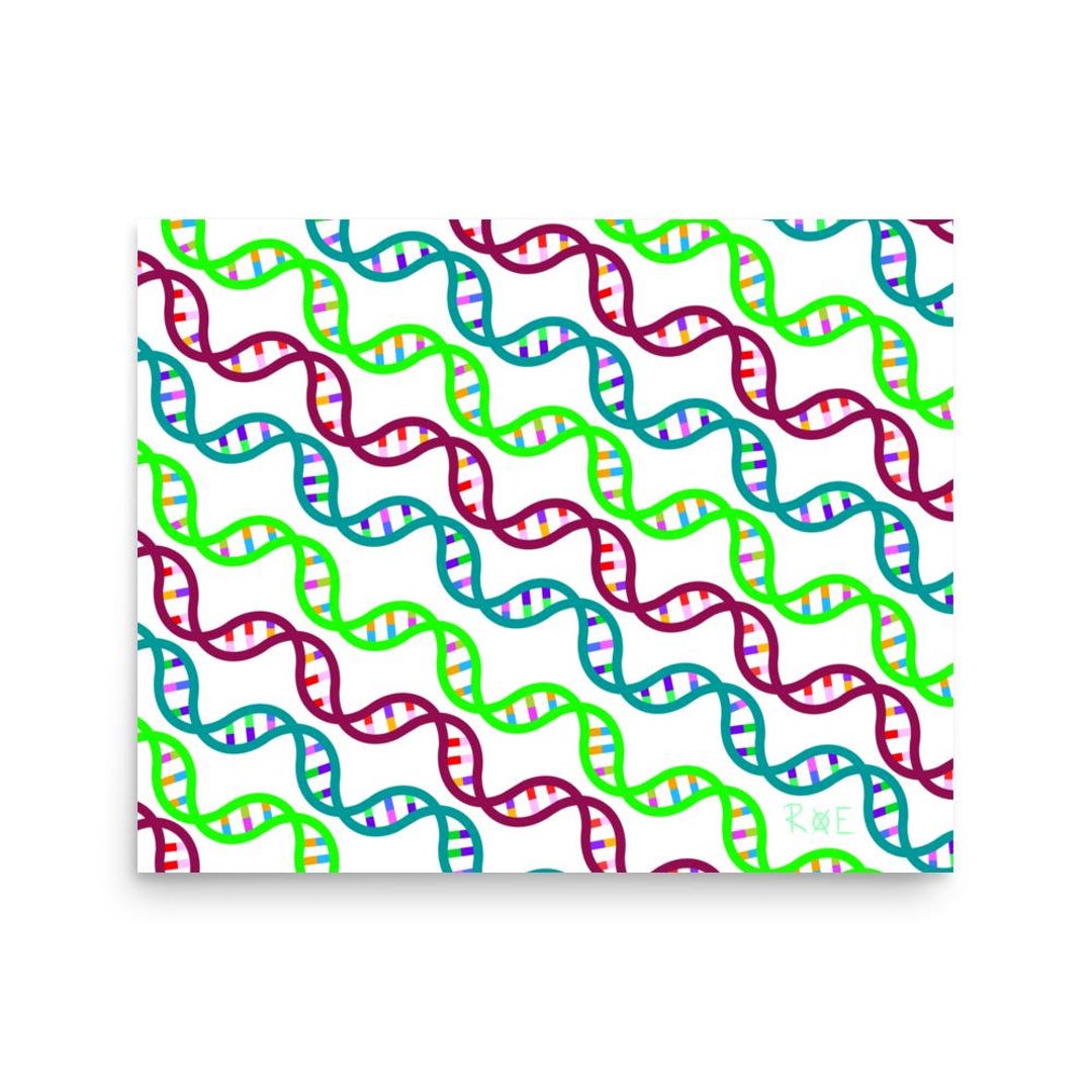 Colourful DNA Molecules Double Helix Poster - Etsy