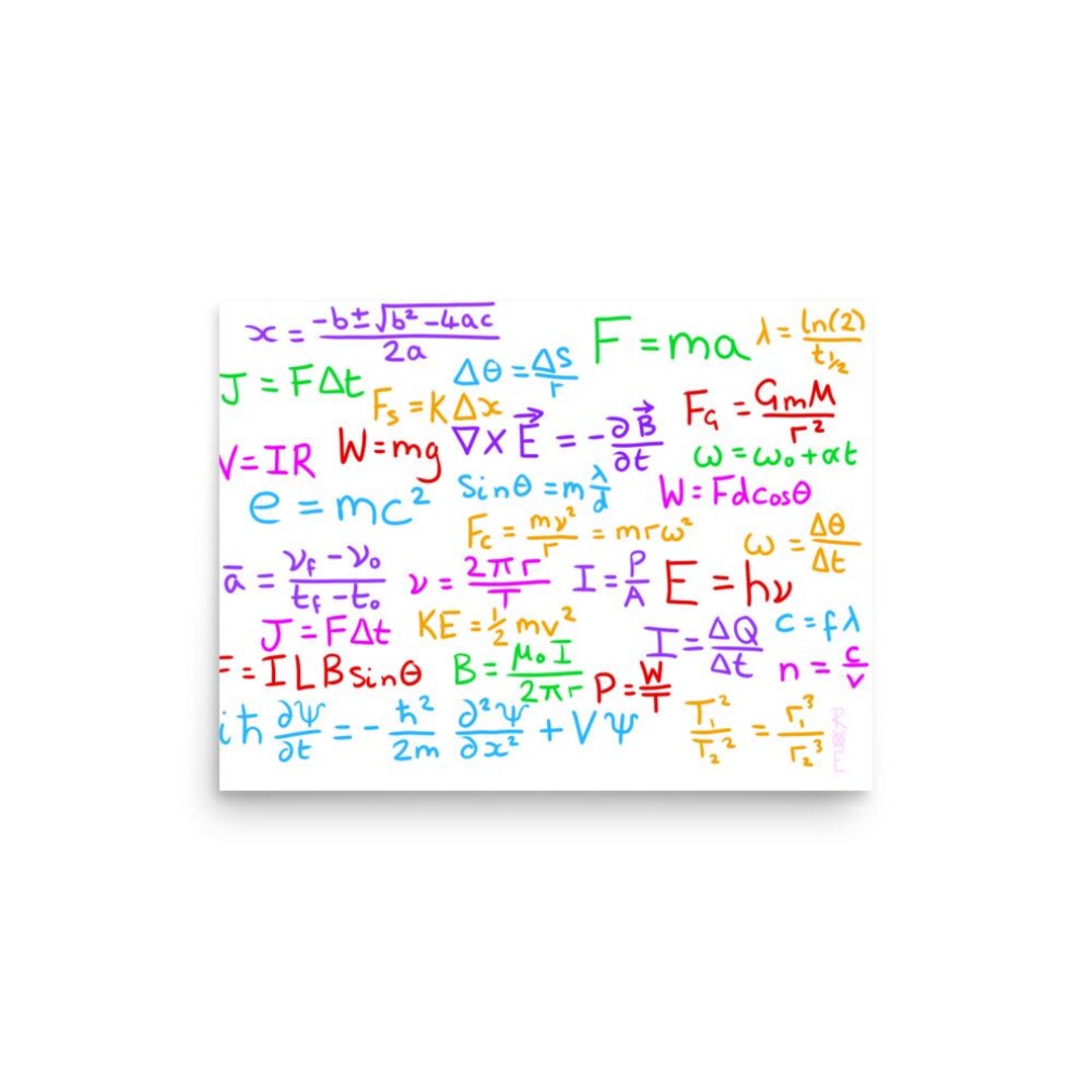 Physics Equations (SC3) - Matte Poster Print - Etsy UK