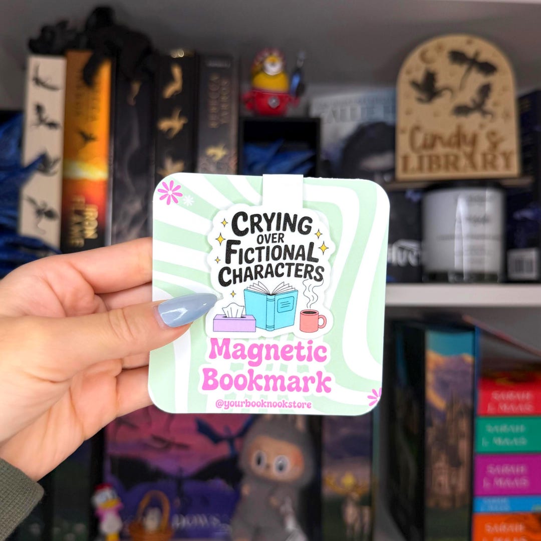 Crying Over Fictional Characters Magnetic Bookmark - Etsy