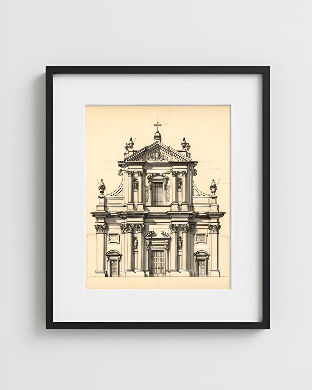 Vintage Architecture Poster Print - Digital Art Download - Etsy