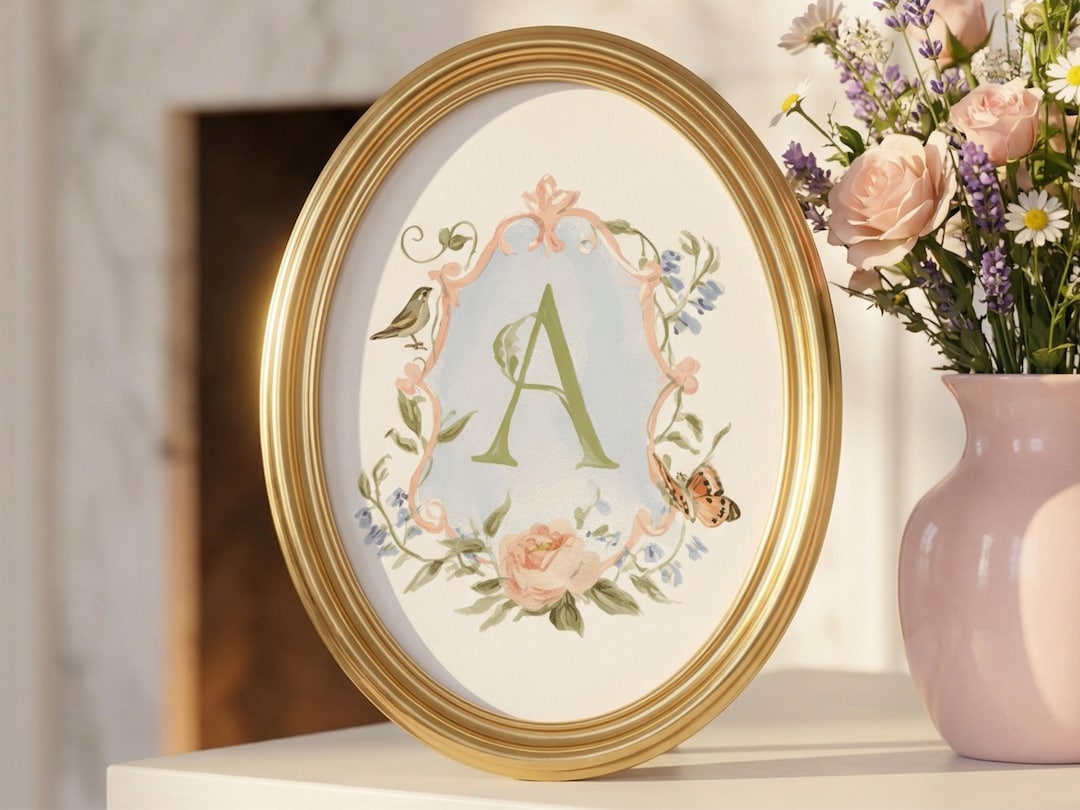Bridgerton Inspired Letter A Wall Art Printable, Regency Alphabet ...
