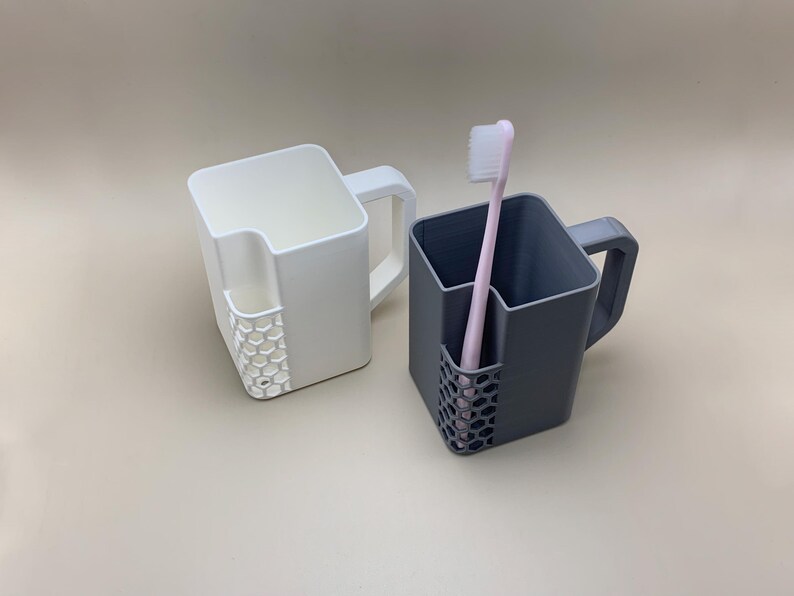 Modern Toothbrush Holder Cup With Handle | Bathroom Organizer | 3D ...