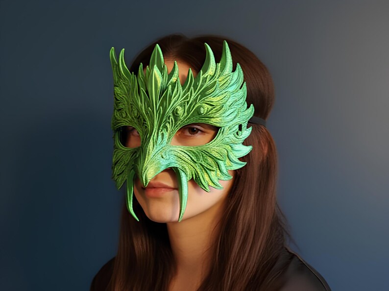 Leaf Mask Fantasy Cosplay Green Woodland Costume Party Accessory Nature ...