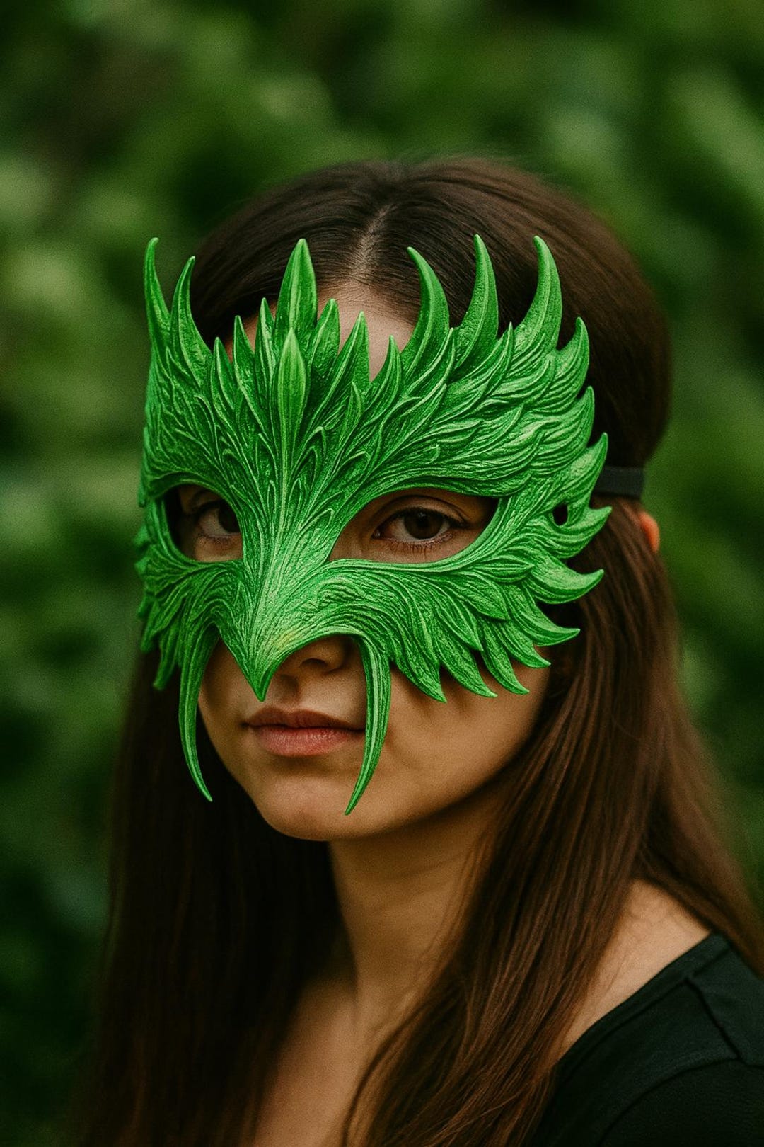 Leaf Mask Fantasy Cosplay Green Woodland Costume Party Accessory Nature ...