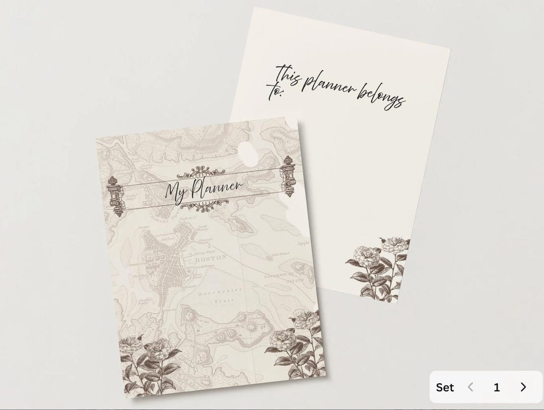 Antique Map Digital Planner: Vintage Canva Template (printable PDF) - Etsy