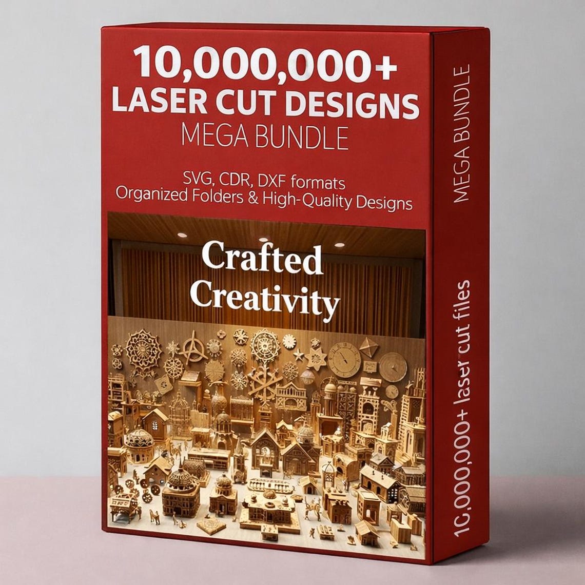 Laser Cut Files 10M Mega Bundle Set DXF SVG 3D 2D Designs CNC Cutting ...