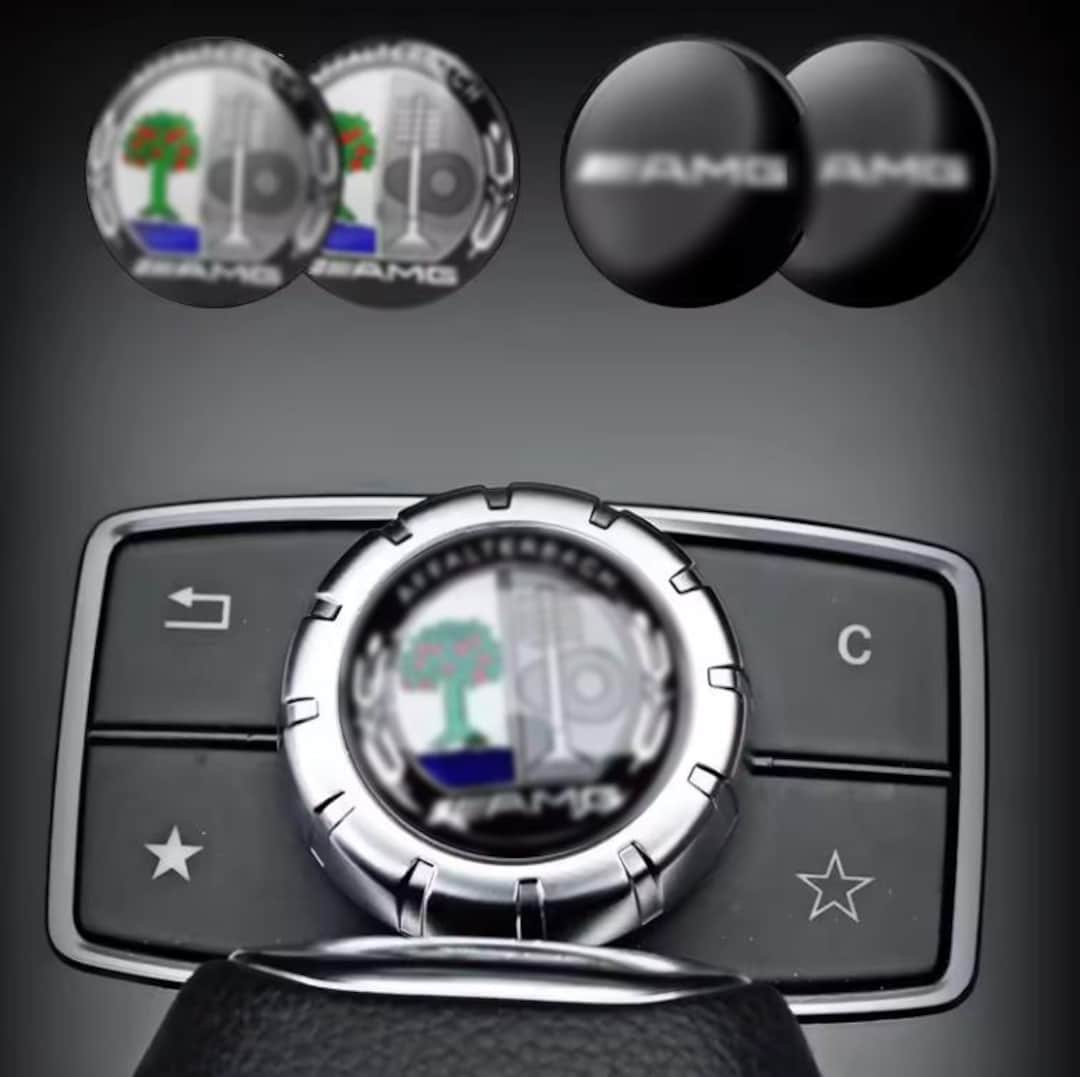 Mercedes Menu Button (29mm) Multimedia AMG Decal Logo Sticker Mercedes ...