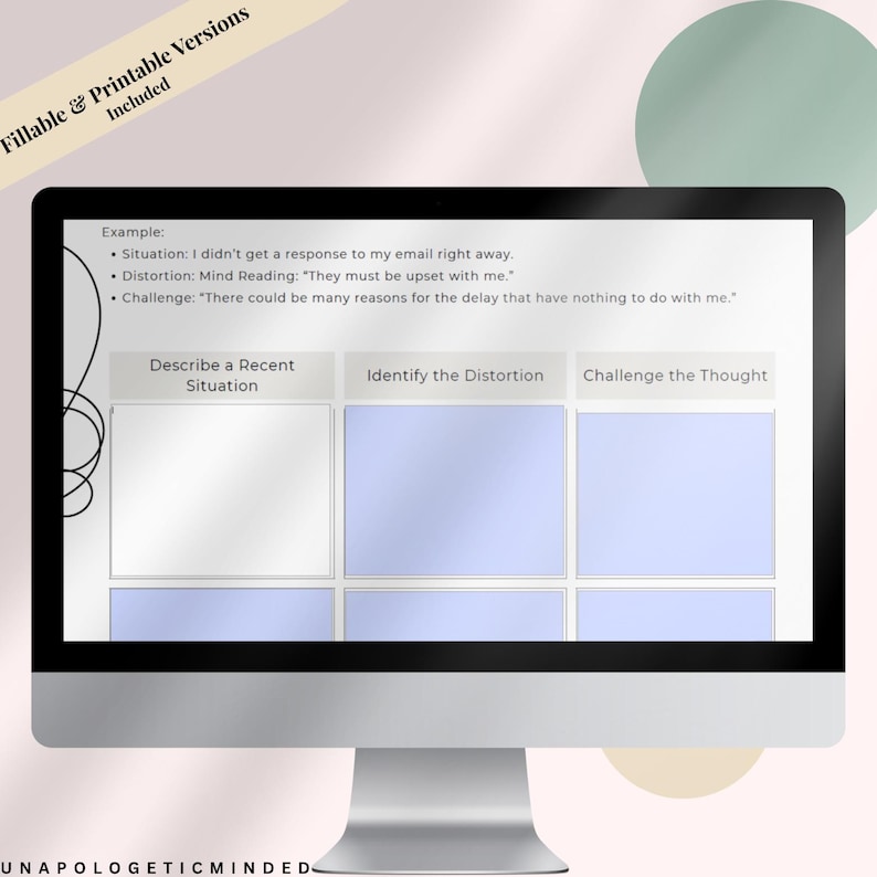 Cognitive Distortions Poster + Worksheet Resource| CBT Digital ...