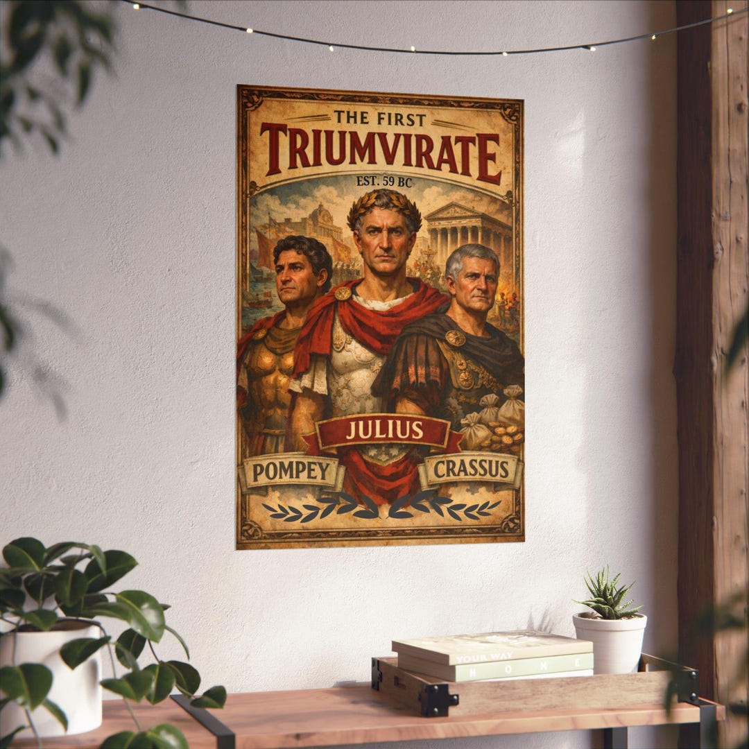 First Triumvirate Julius Poster | Matte Vertical History Art Print ...