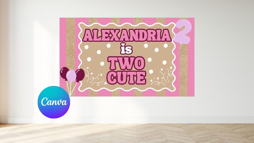 Personalized Two Cute Birthday Banner | Personalized Name | 2nd ...