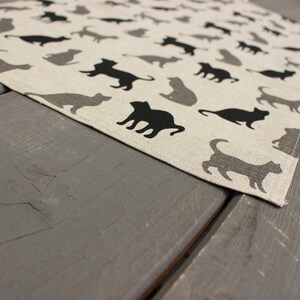 Linen Fabric With Cats Pattern, Printed Linen Fabric of Half Meter ...