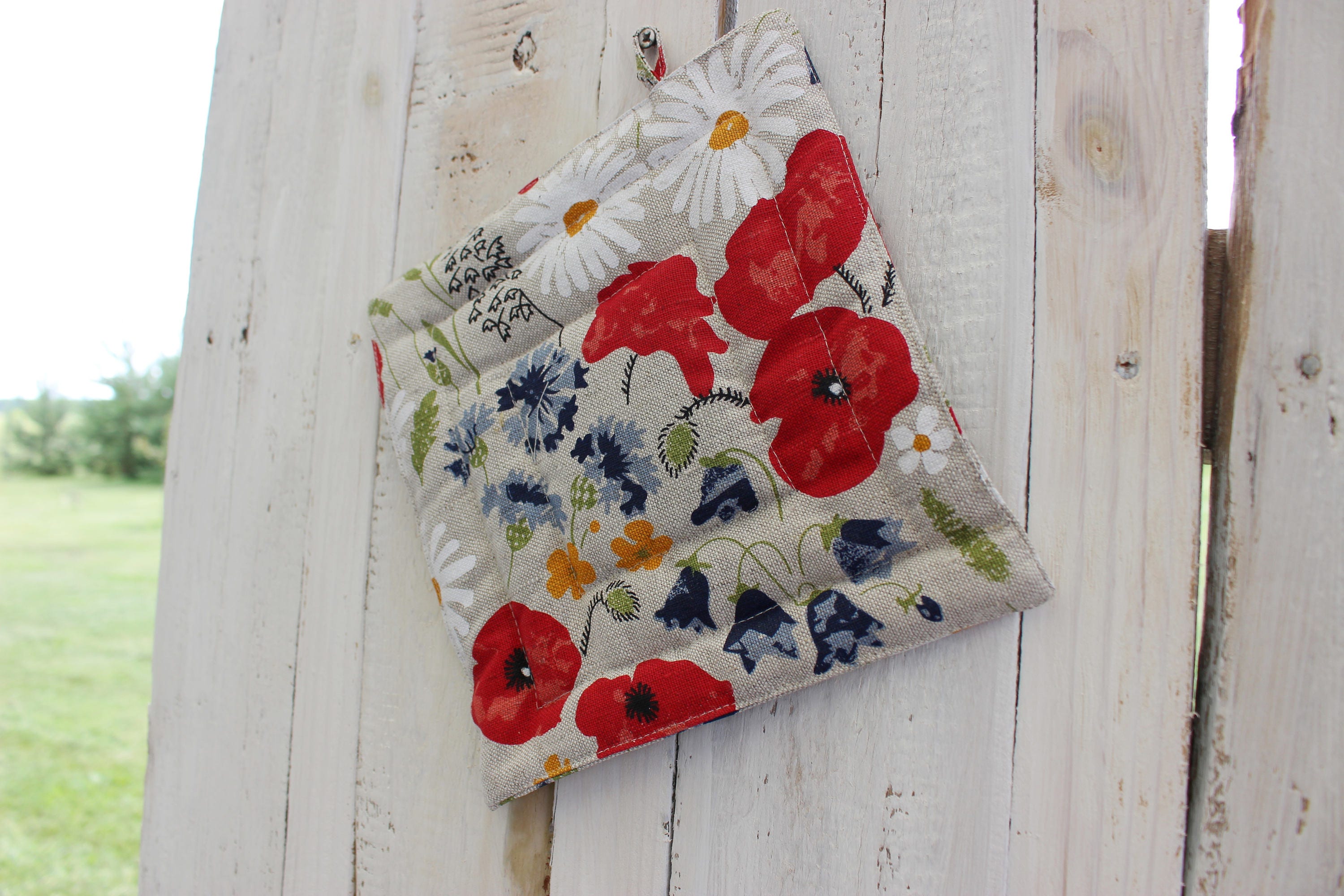 Kitchen Pot Holder With Meadow Flowers Christmas Gift for the | Etsy