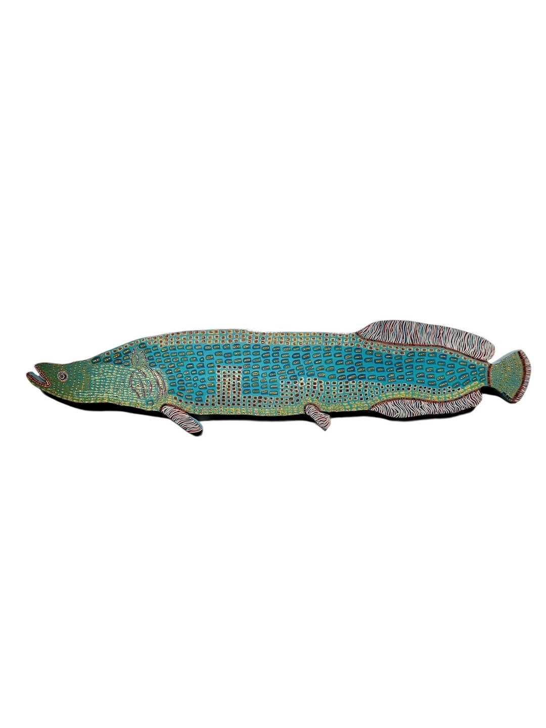 Arapaima Fish (dec Blue) – Original Hand-cut Wood Painting – Signed ...