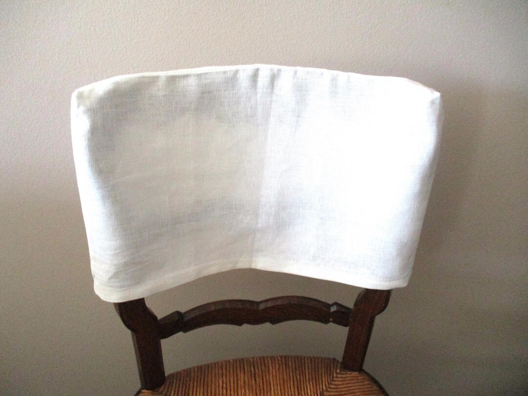 Chair Back Cover or Sleeve, Ivory or Gray Linen, Farmhouse, French ...