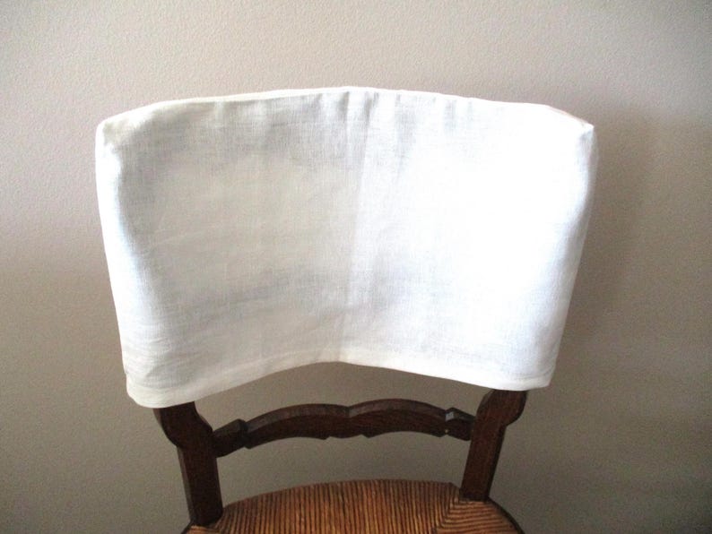 Chair Back Cover or Sleeve, Ivory or Gray Linen, Farmhouse, French ...