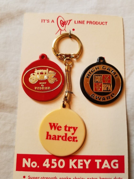 Vintage Salesman Sample Advertising Key Fob On Card Fisher Body Avis ...