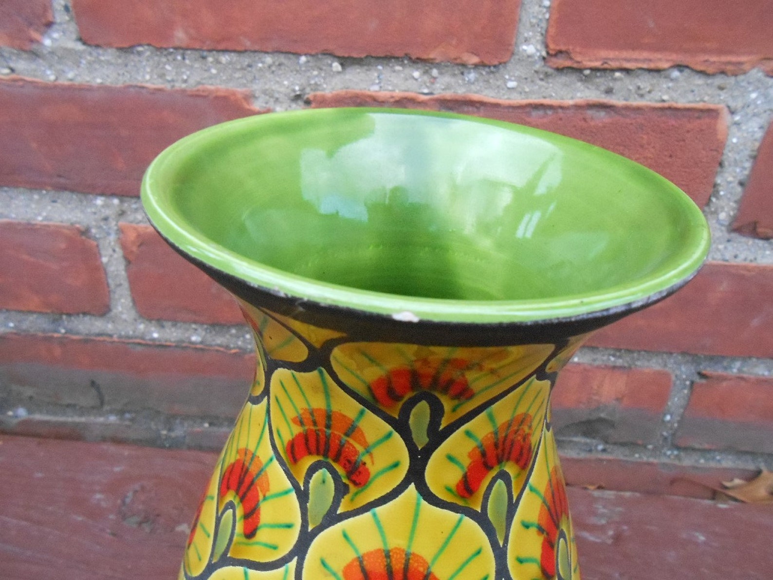 Mid Century Italian Bitossi Peacock Feather Hand Painted Vase - Etsy