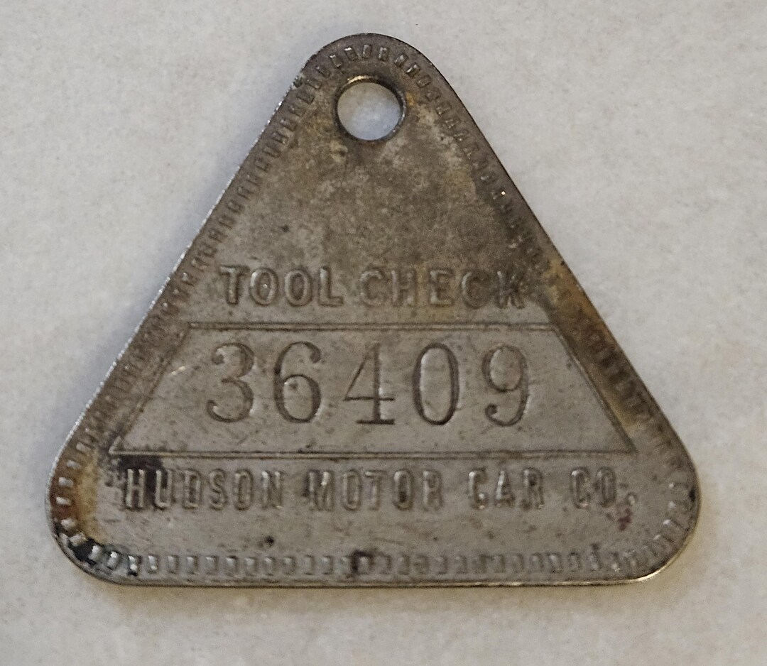 Vintage Hudson Motor Company Tool Check Tag - Etsy