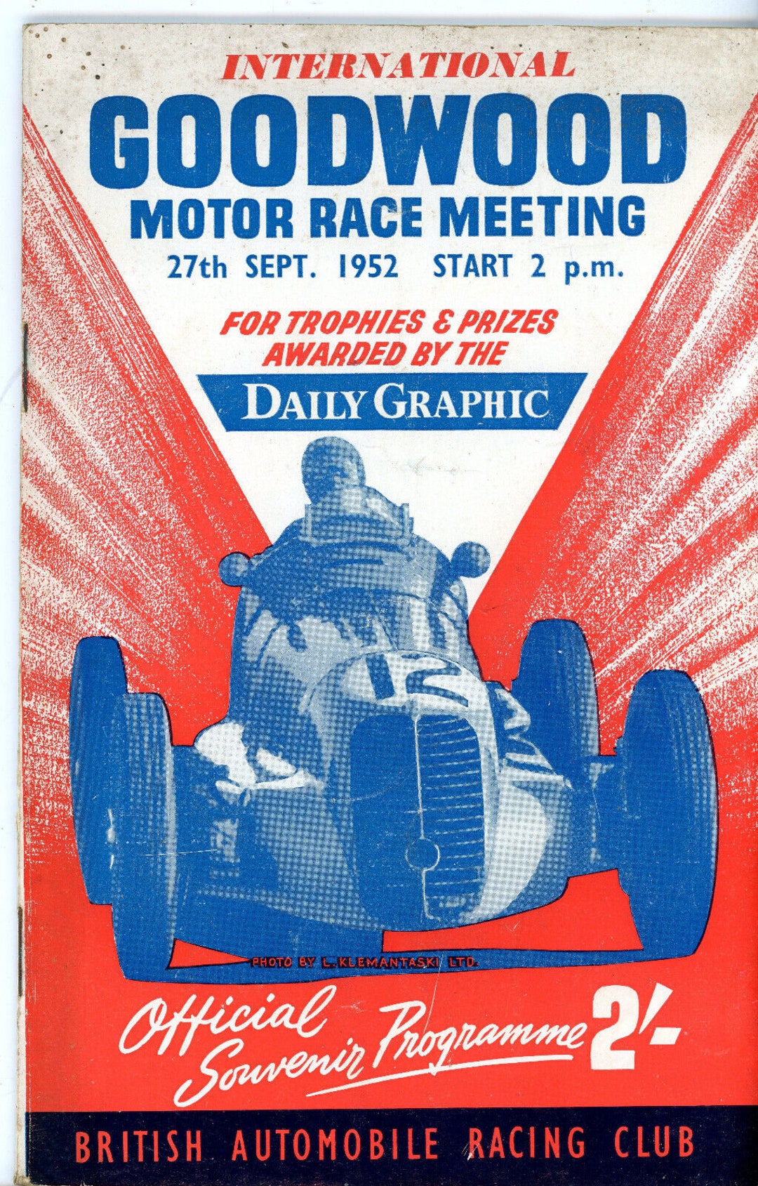 Vintage Formula One Auto Racing Program Goodwood 1952 - Etsy