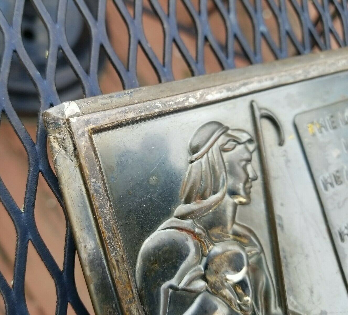 Antique Casket Coffin Funeral Plaque Religious the Lord is My Shepherd ...