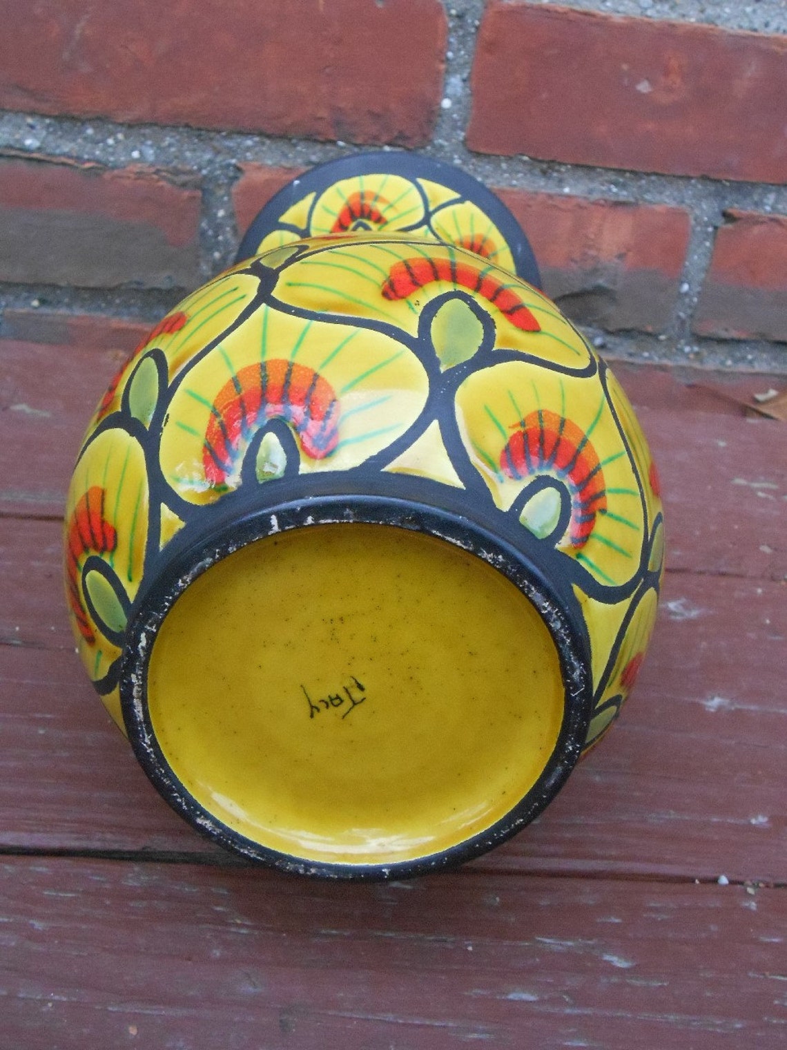 Mid Century Italian Bitossi Peacock Feather Hand Painted Vase - Etsy