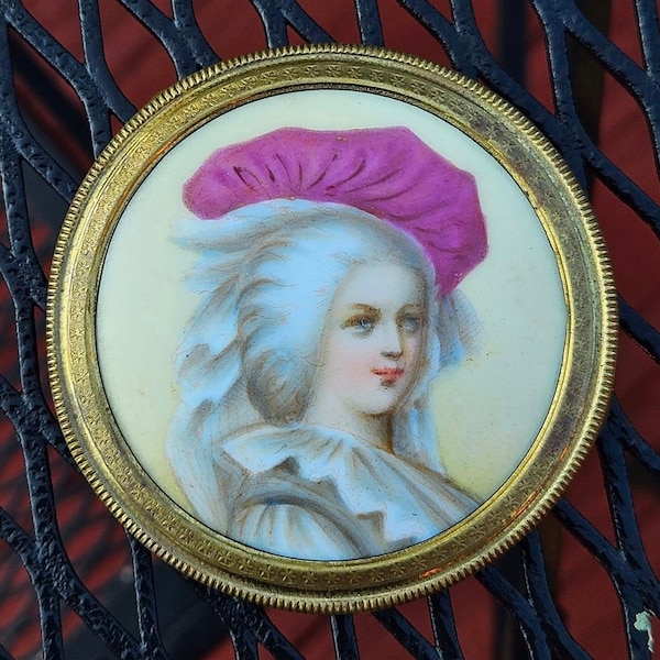 Antique Porcelain Portrait Brooch - Etsy