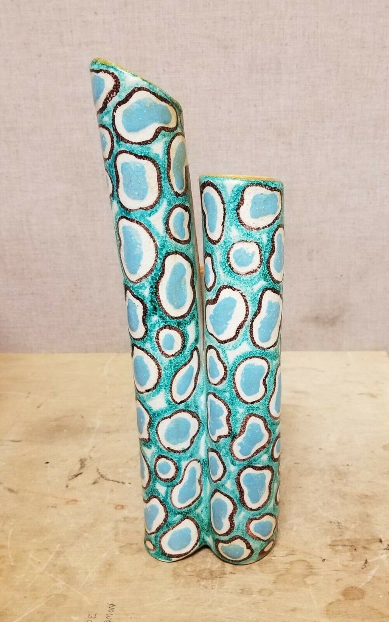 Mid Century Modern MCM Italy Art Pottery Staggered Amoeba Vase - Etsy
