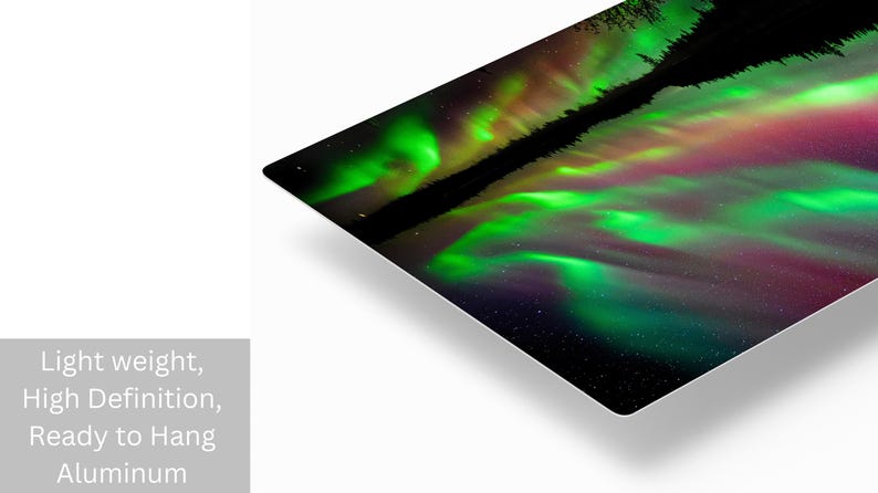 Aurora Borealis Art Print | Red and Green Northern Lights |yellowknife ...