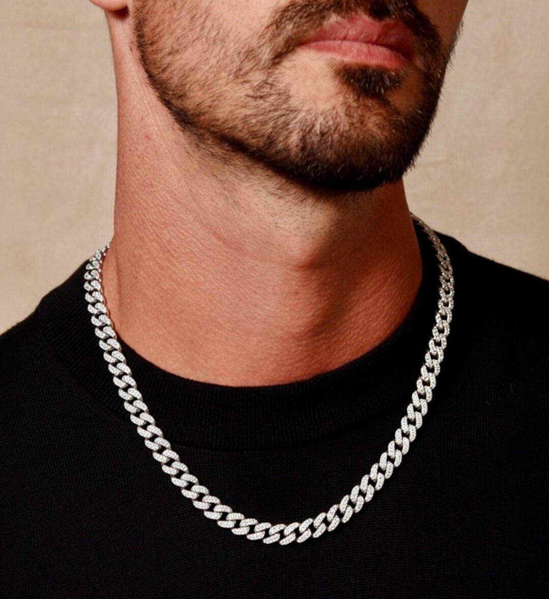 VVS Moissanite Cuban Link Chain – 925 Sterling Silver – White Gold ...