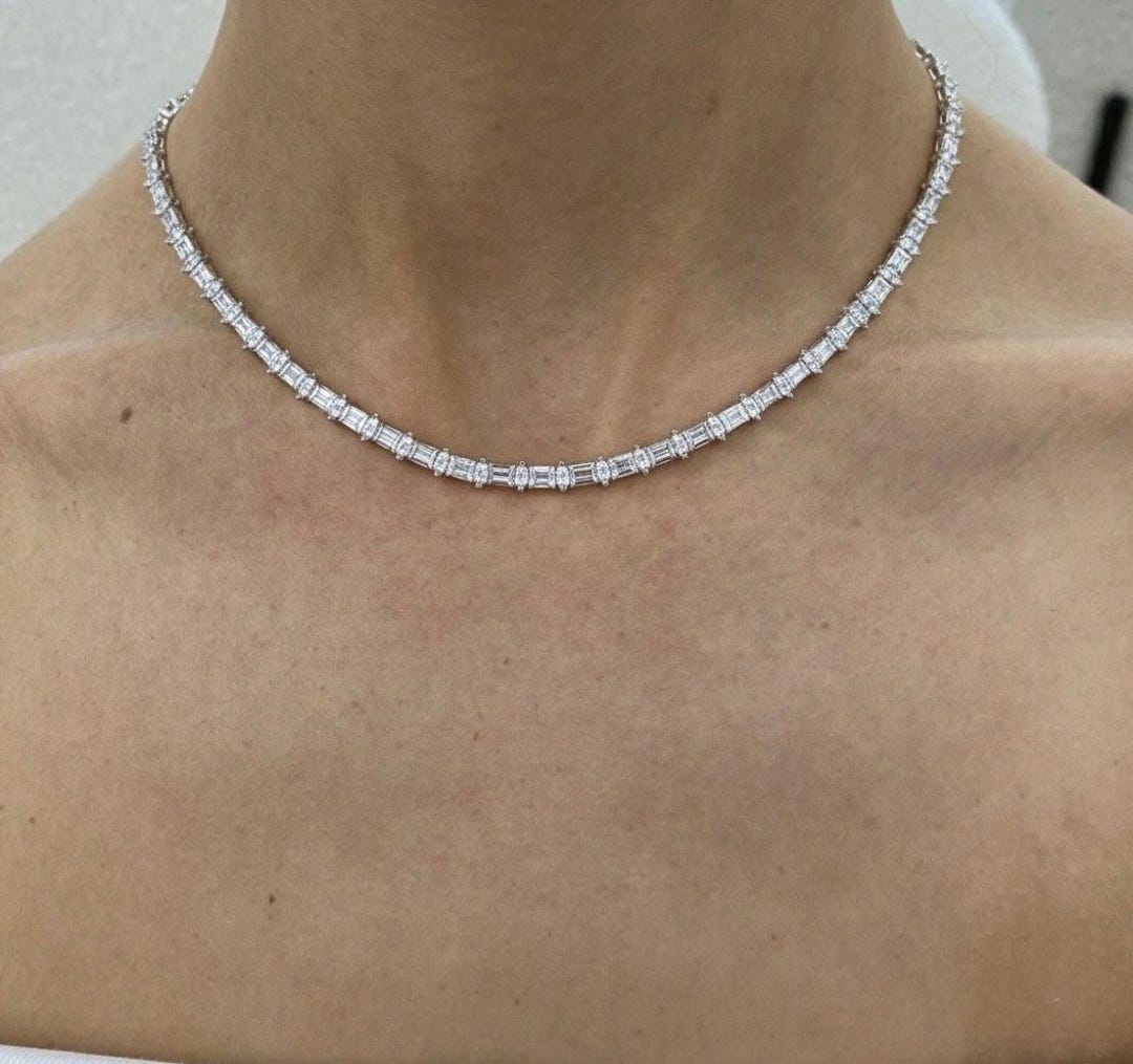 Lab Diamond Tennis Chain Necklace – Iced Out Jewelry for Men & Women ...