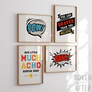 Luchador Nursery Printables, Primary Colors Mexican Wrestler Modern Kids Room Poster Set ...