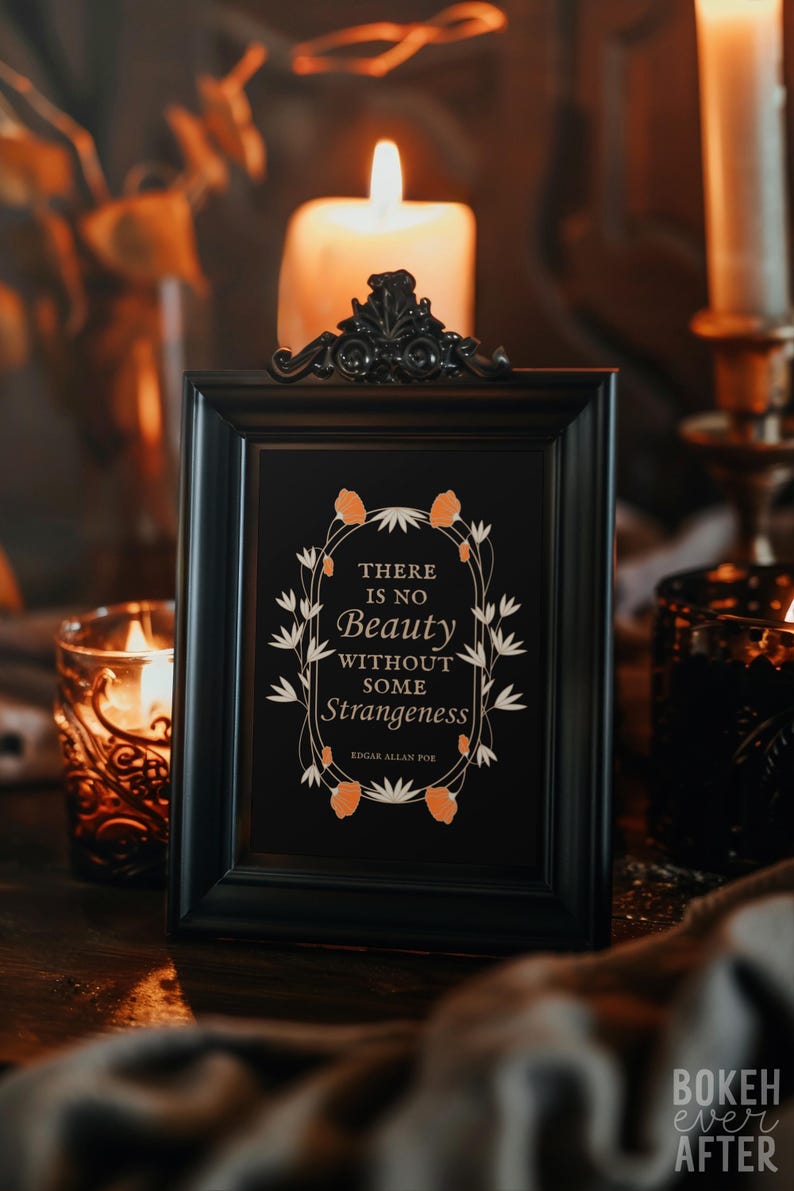 Goth Edgar Allan Poe Printable, Gothic Beauty Strangeness Art Print ...