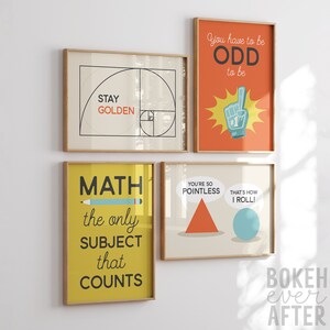 Math Classroom Poster Set, Printable Gallery Wall Art, Stem Pun Prints ...