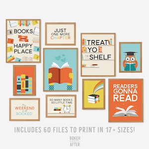 Reading Classroom Poster Set, Printable Gallery Wall Art, Book Pun ...
