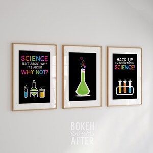 Science Classroom Poster Set, Printable Gallery Wall Art, Funny Stem ...