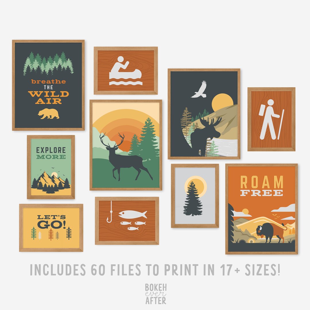 National Parks Poster Set, Printable Gallery Wall Art, Kids Forest ...